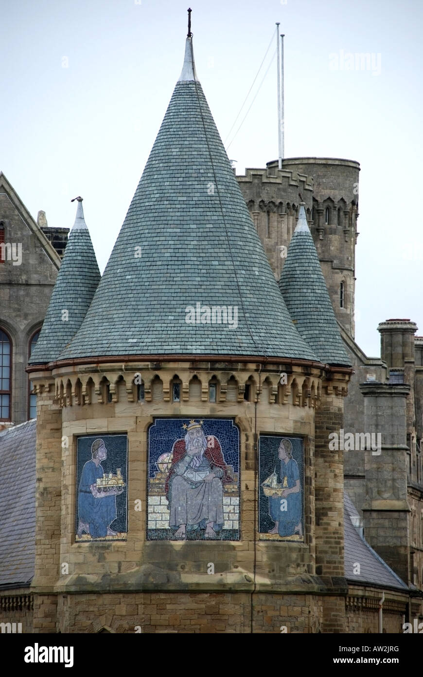 Aberystwyth Sea front University Old College Stock Photo - Alamy