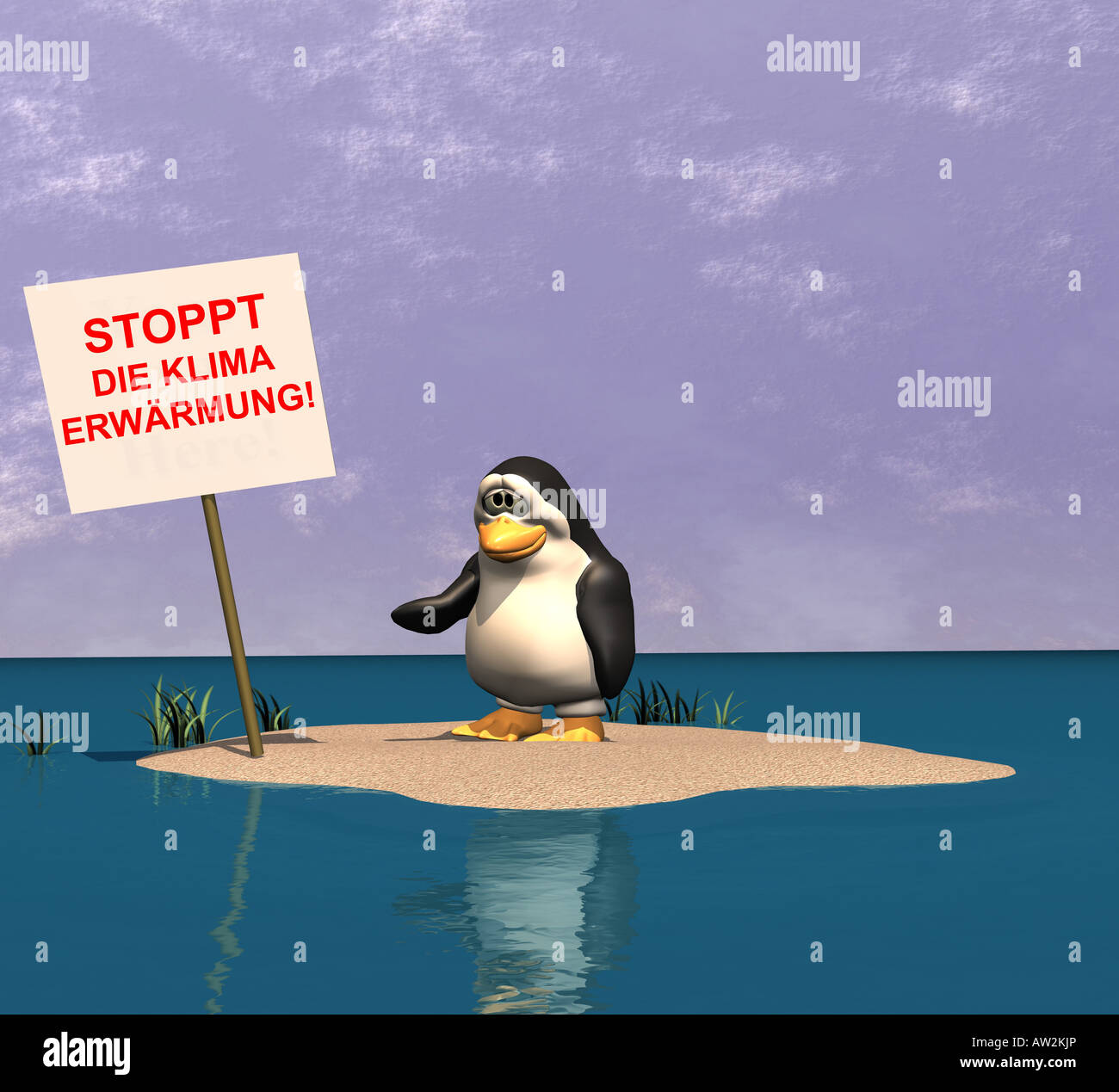 Symbol picture for the melted polar caps and icebergs as effect of ...