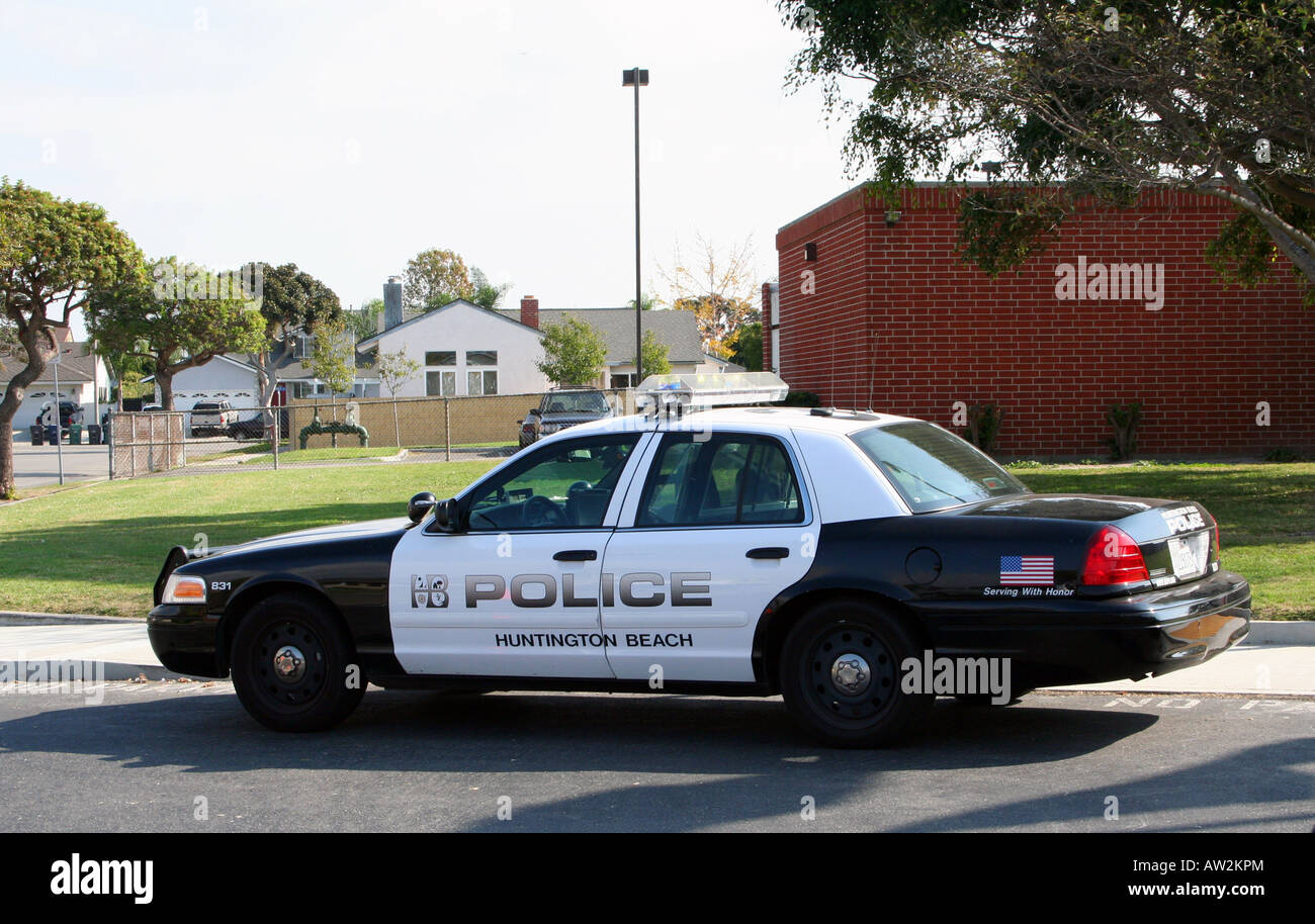 Police car on the road Stock Photo - Alamy