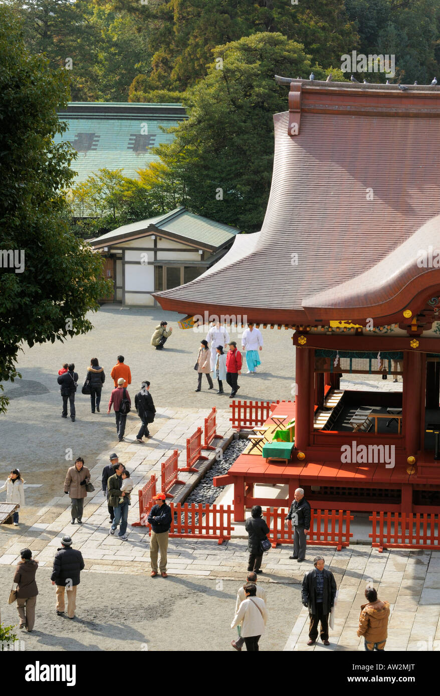 The Tsurugaoka Hachimangu Shrine, Kamakura JP Stock Photo - Alamy
