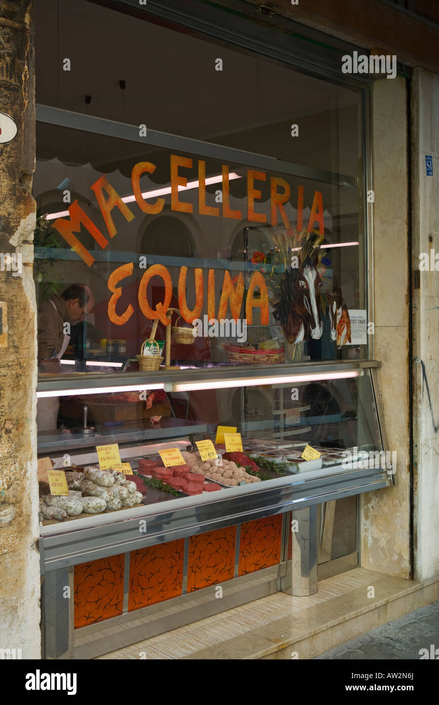 Horse Meat Butcher, Venice, Italy Stock Photo - Alamy