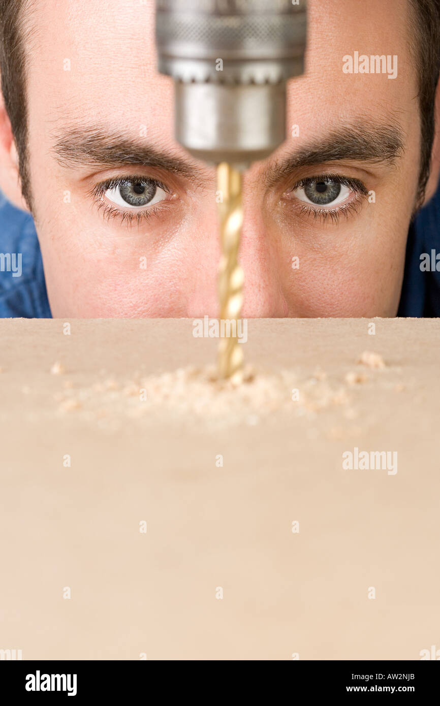 Close up view man drilling hi-res stock photography and images - Alamy
