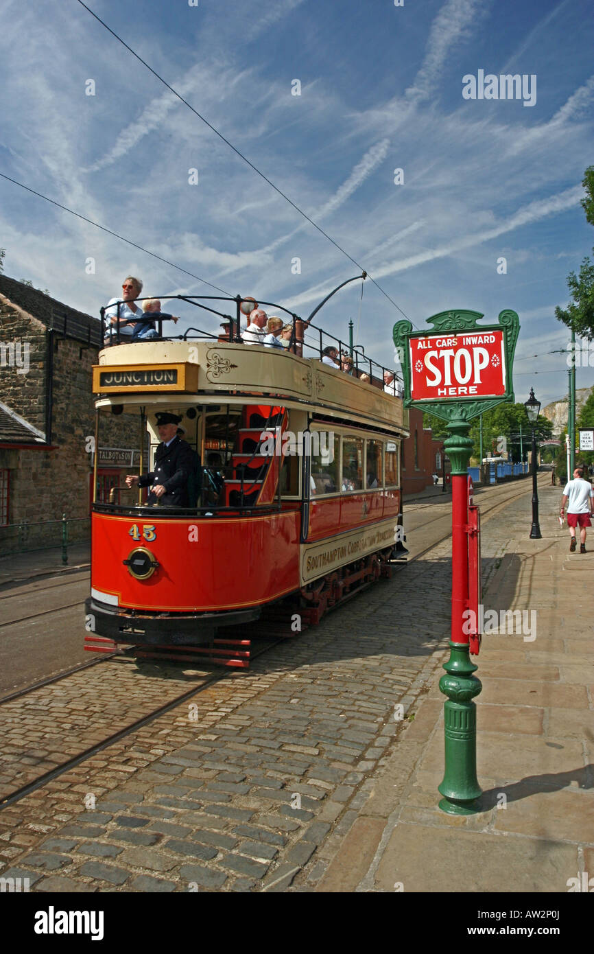 Ex Southampton tram No.45 (1903) at Town End Crich Tramway Museum ...