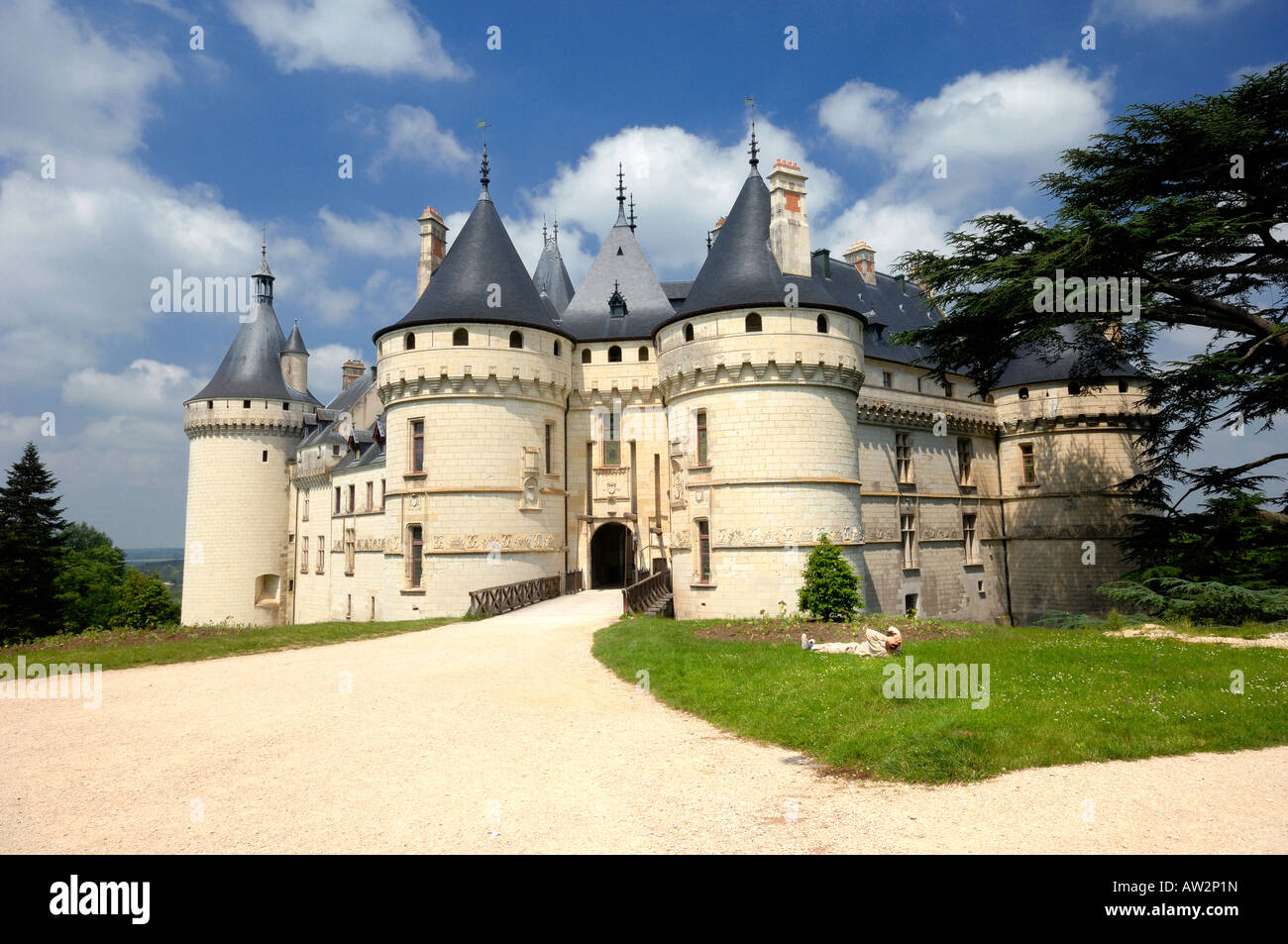 outside of Château de Chaumont French white castle France Loire Stock ...