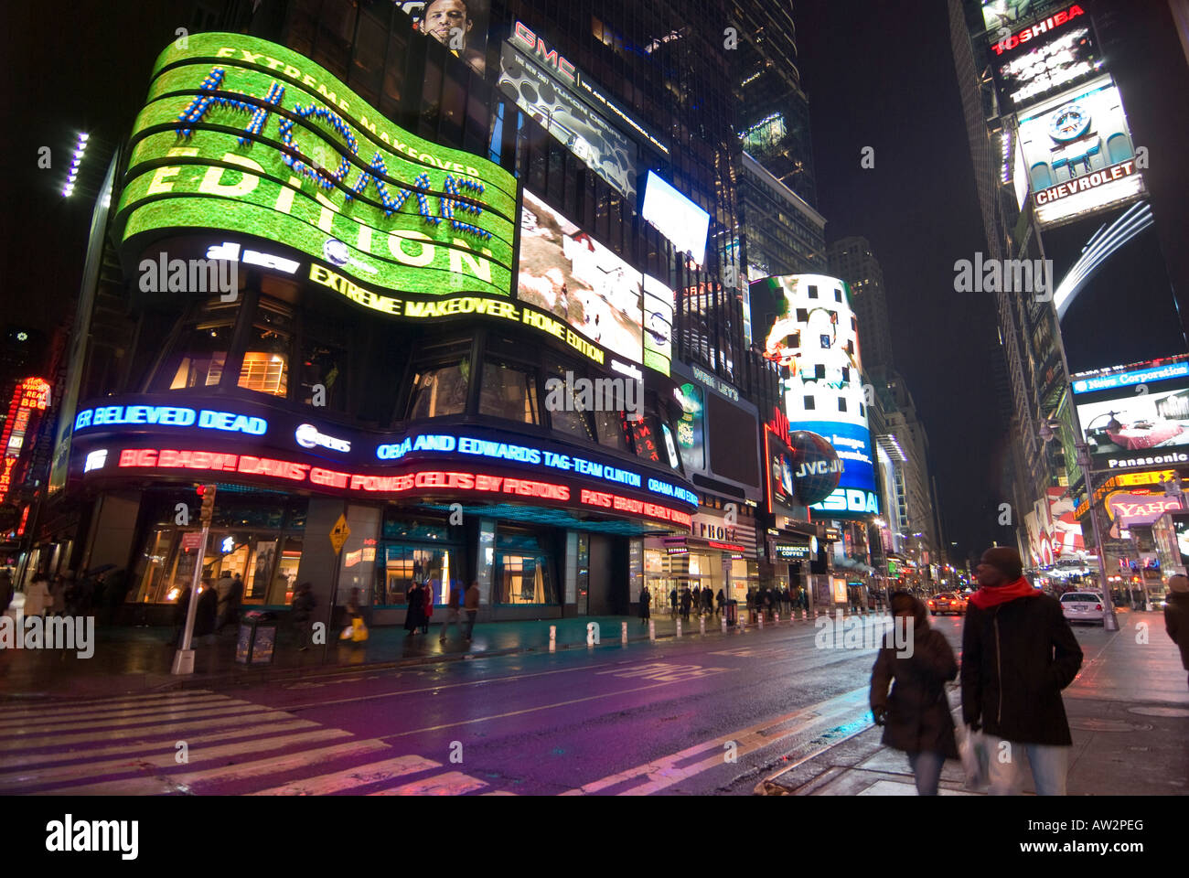 Times Square New York USA at night Stock Photo - Alamy