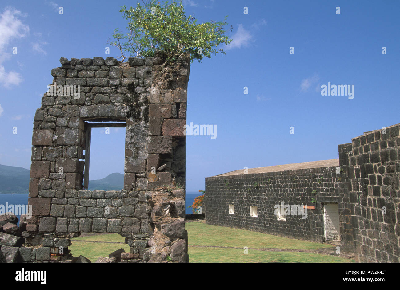 dominica fort shirley cabrits national park restored stone buildings at ...