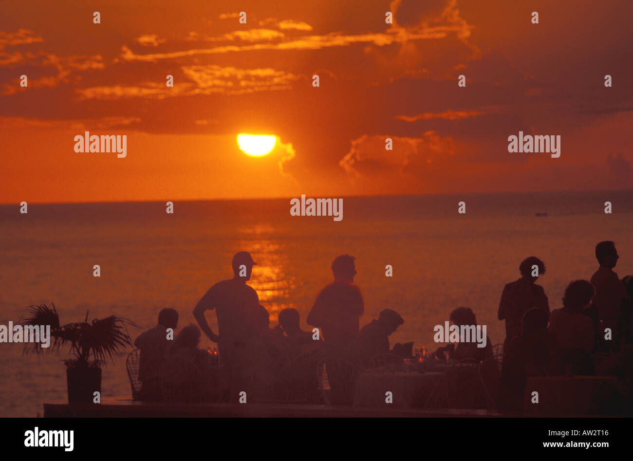 Jamaica Negril Sunset rick's Ricks Cafe Stock Photo - Alamy