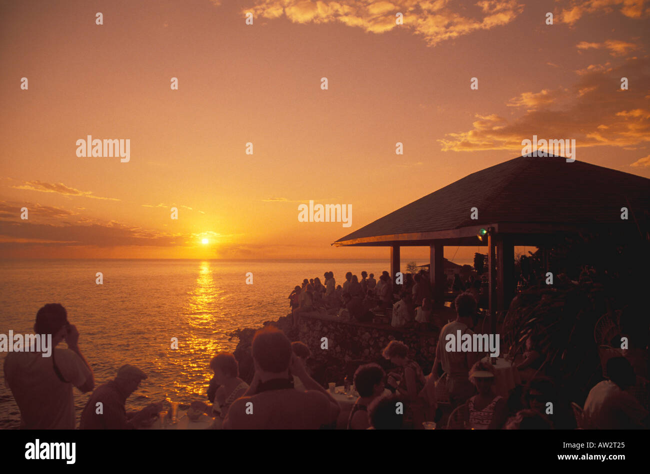 Jamaica Negril Sunset at Rick s Cafe, famous sunset celebration ...