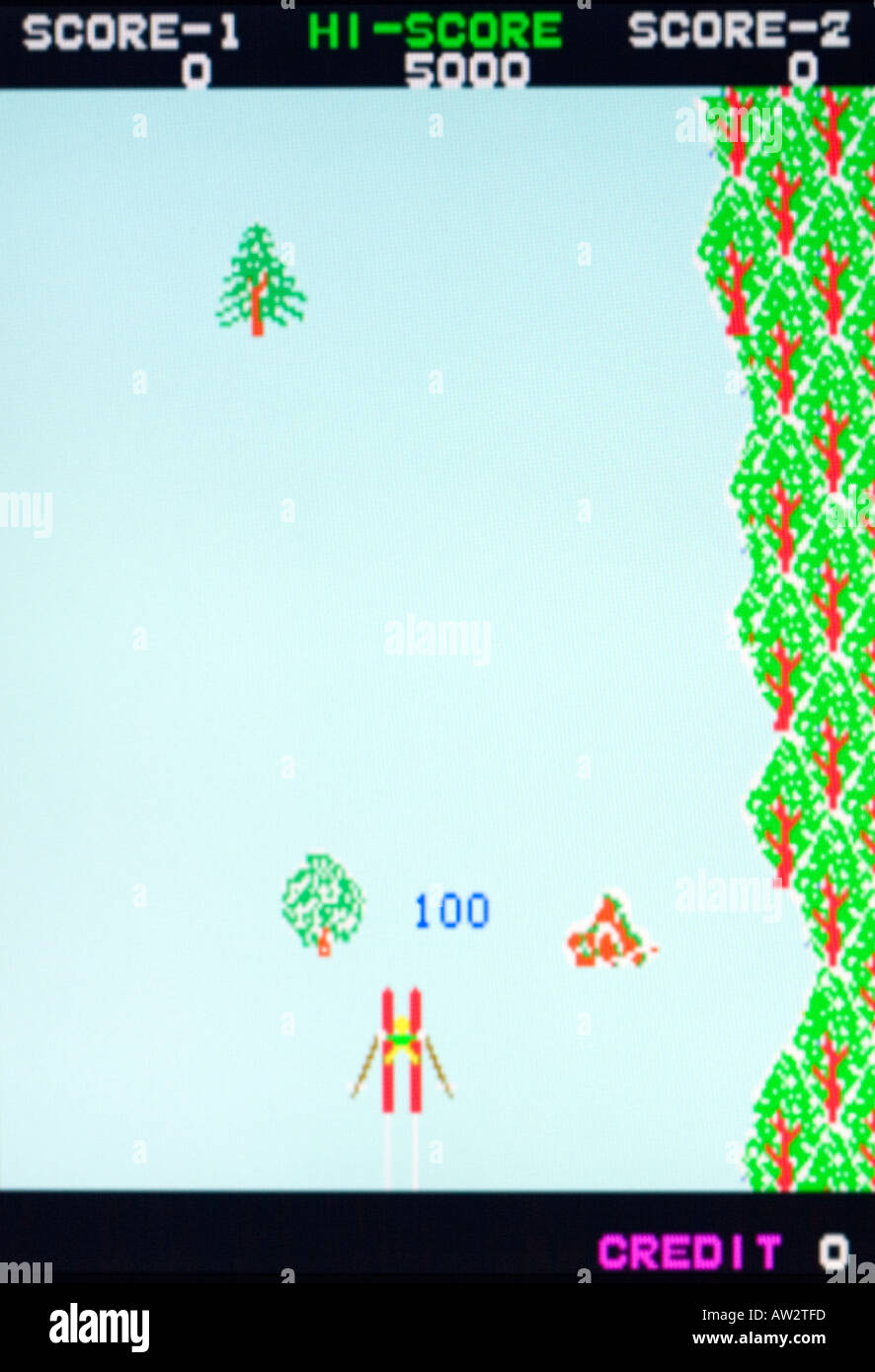 Alpine Ski 1982 Taito Vintage arcade videogame screen shot - EDITORIAL ...