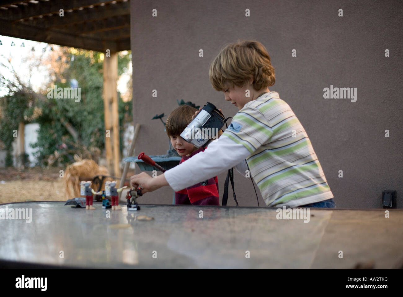 director home movie child make making scene fun boy Stock Photo - Alamy