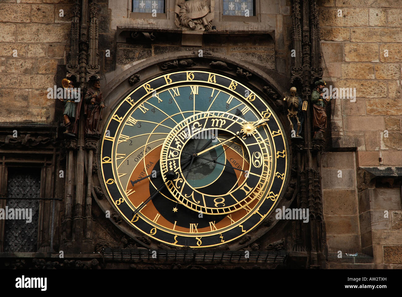 Detail of the elegant 15th-century Astronomical Clock on Prague´s Old ...