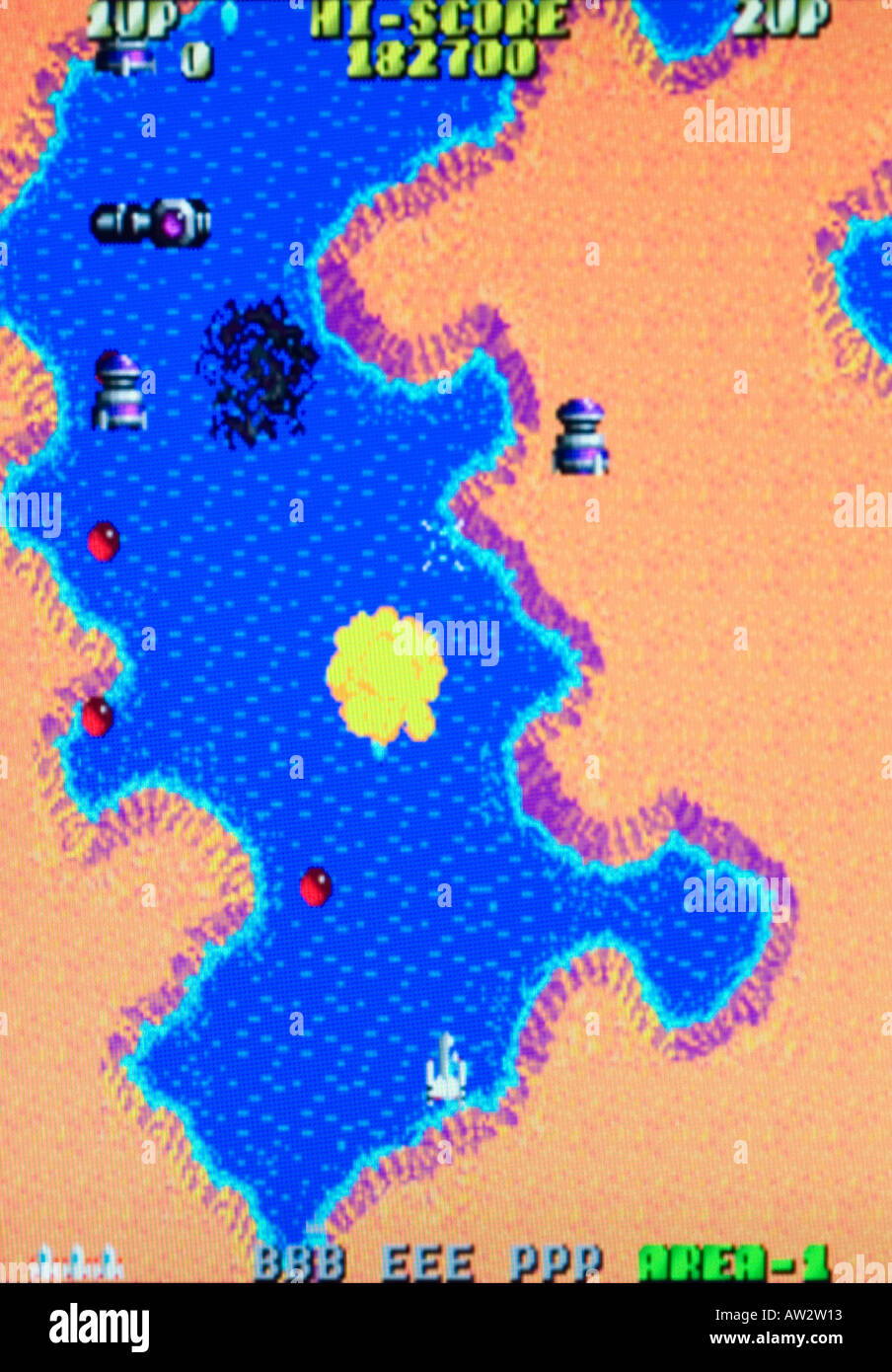 Argus Vintage arcade videogame screen shot - EDITORIAL USE ONLY Stock ...