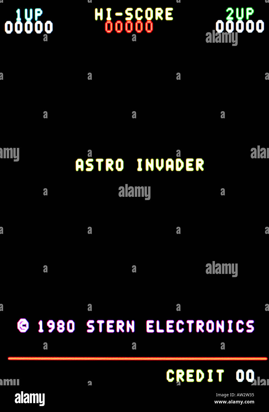 Astro Invader Stern Electronics 1980 Vintage arcade videogame screen ...