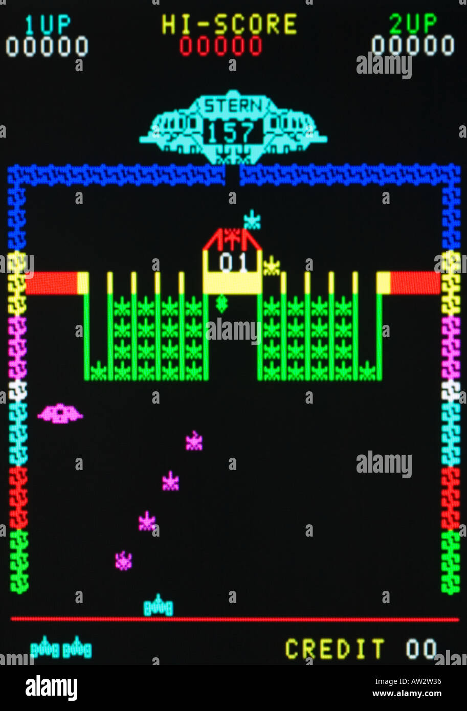 Astro Invader Stern Electronics 1980 Vintage arcade videogame screen ...