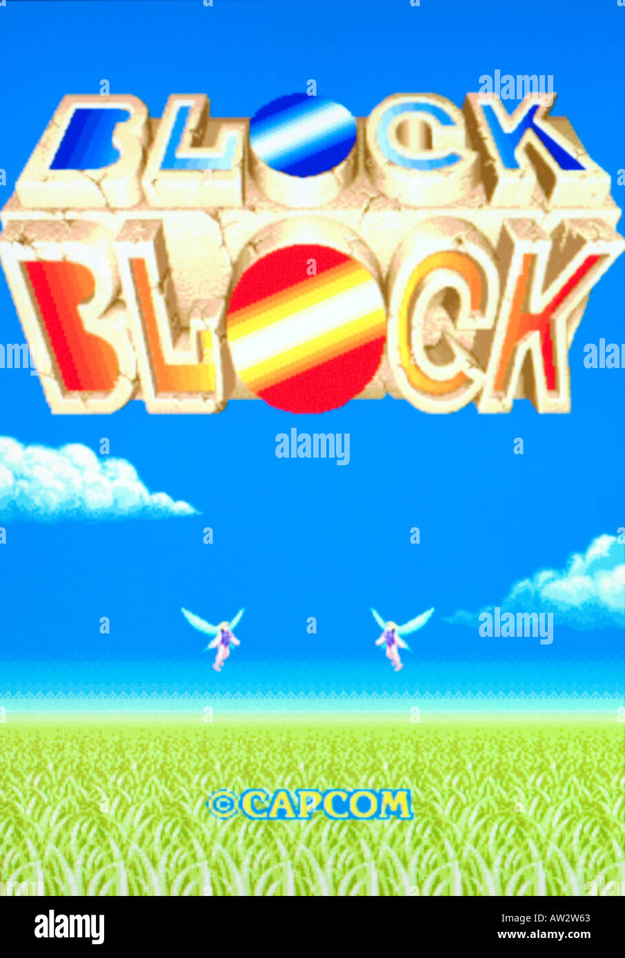 Block Block Capcom Vintage arcade videogame screen shot - EDITORIAL USE ...