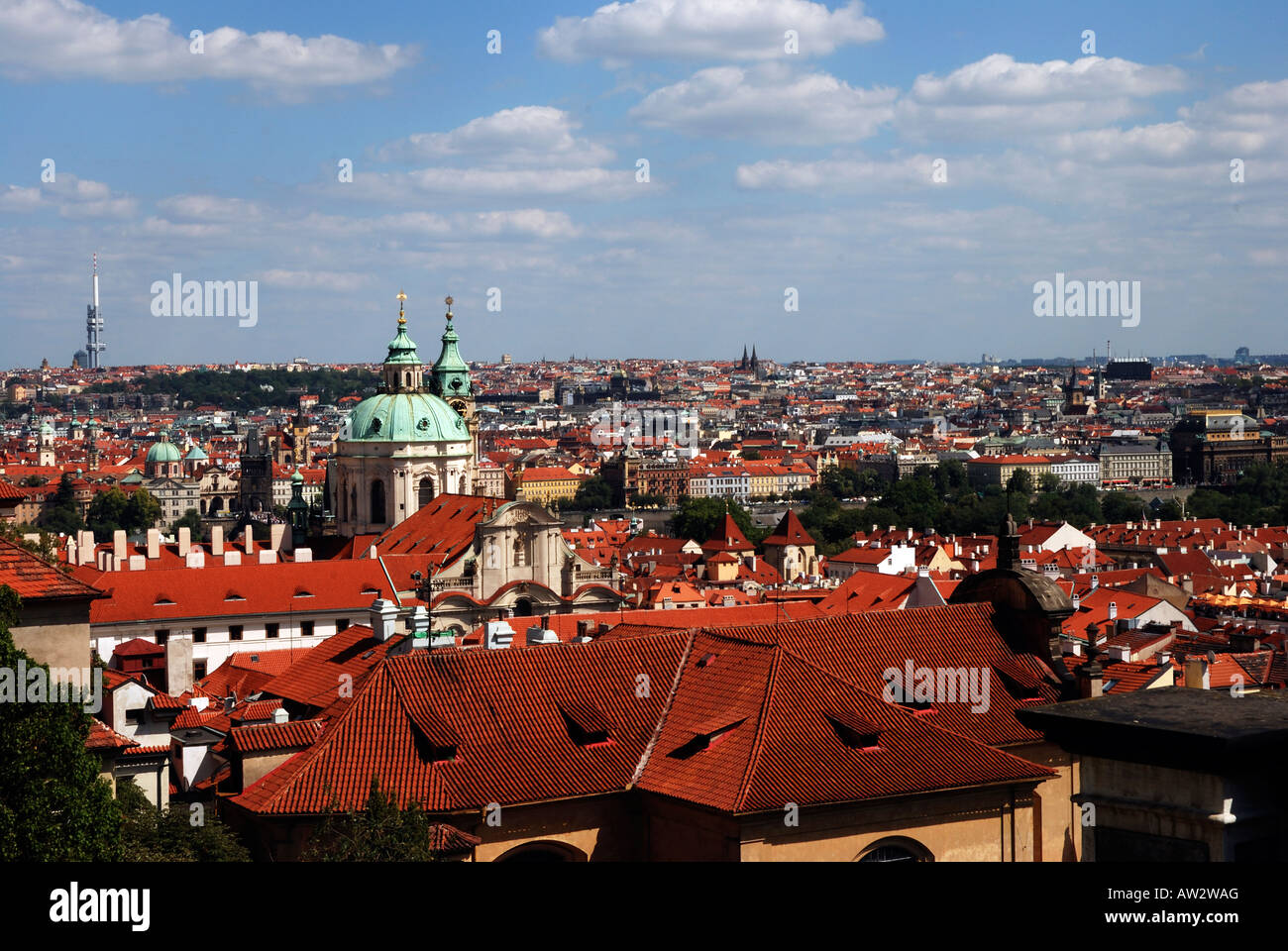 The rooftops of Prague as viewed from the Castle Stock Photo - Alamy