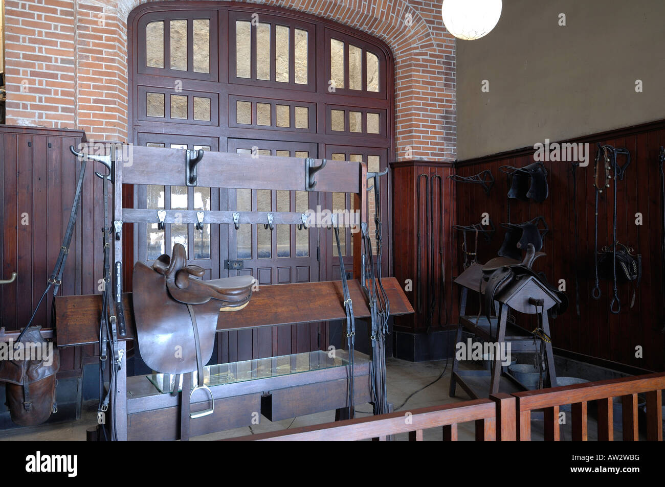 saddle room inside stable of french Chaumont castle Stock Photo - Alamy