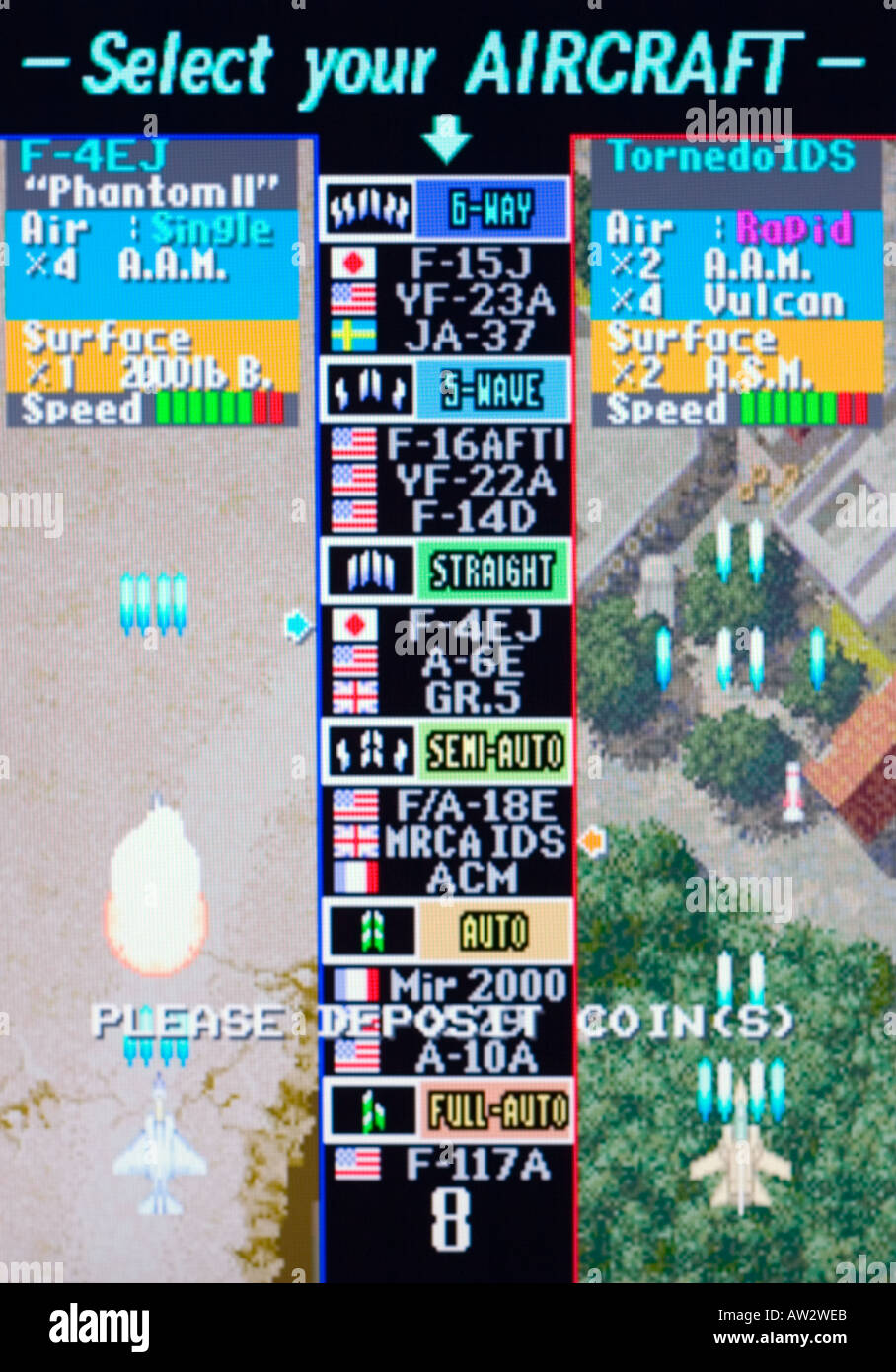 Fighter Attacker Namco 1992 Vintage arcade videogame screen shot - EDITORIAL USE ONLY Stock ...