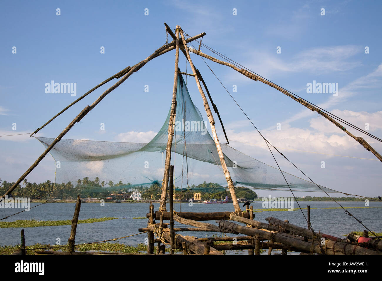 Chinese fishing nets, Fort Cochin, Cochin, Kerala, India Stock Photo ...