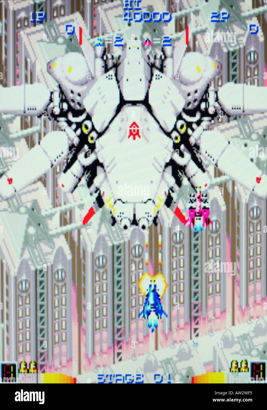 Final Star Force Tecmo 1992 Vintage arcade videogame screen shot - EDITORIAL USE ONLY Stock ...