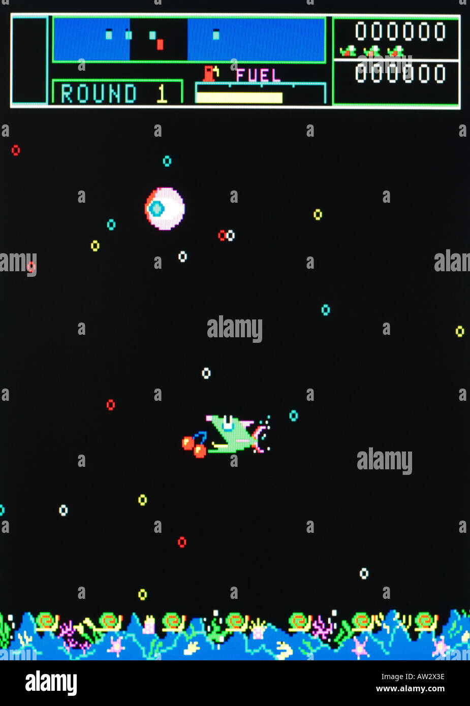 Funky Fish Sun Electronics Corp 1981 Vintage arcade videogame screen ...