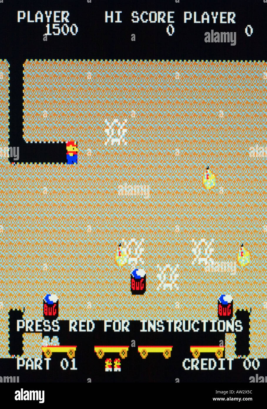 Gold Bug Century Electronics 1982 Vintage arcade videogame screen shot ...