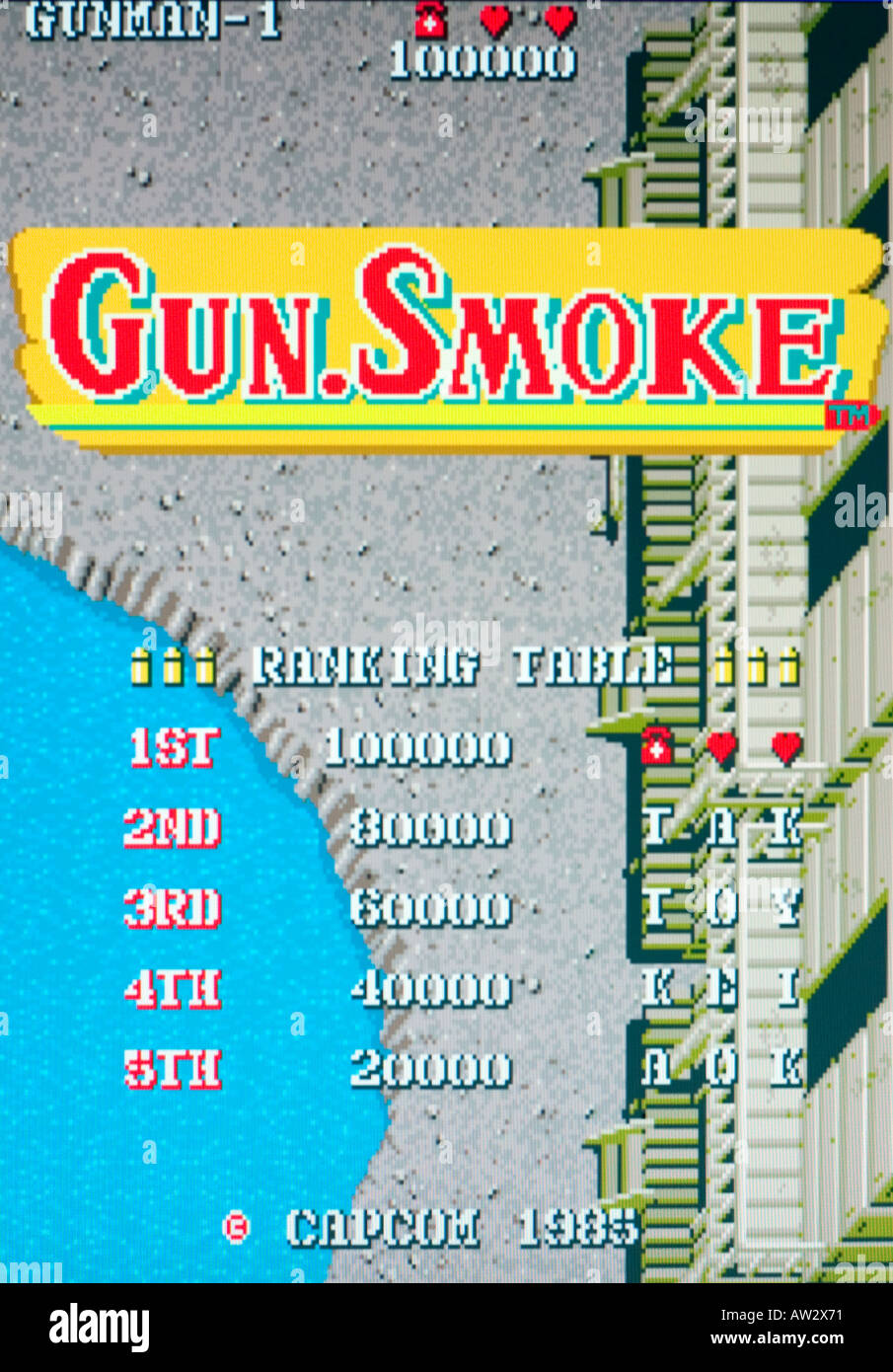 Gun Smoke Gunsmoke Capcom 1985 Vintage arcade videogame screen shot ...