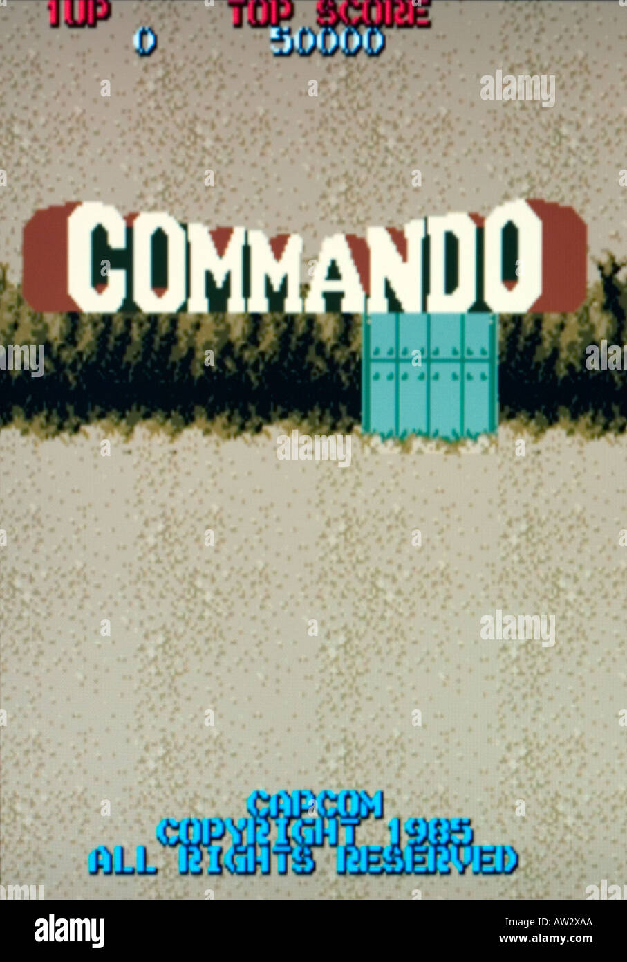 Commando Capcom 1985 Vintage arcade videogame screen shot - EDITORIAL ...