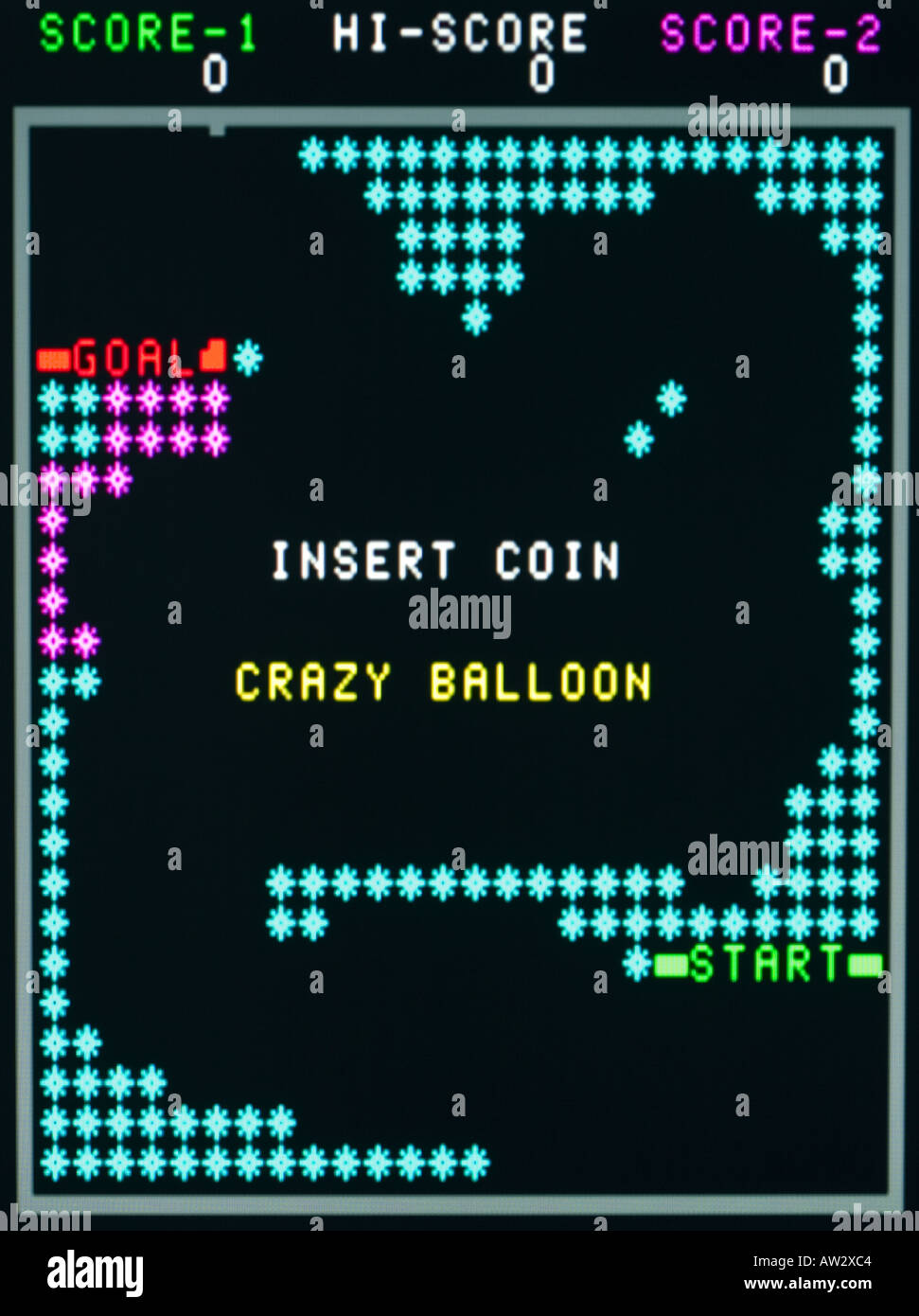 Crazy Balloon Taito 1980 Vintage arcade videogame screen shot - EDITORIAL USE ONLY Stock Photo ...