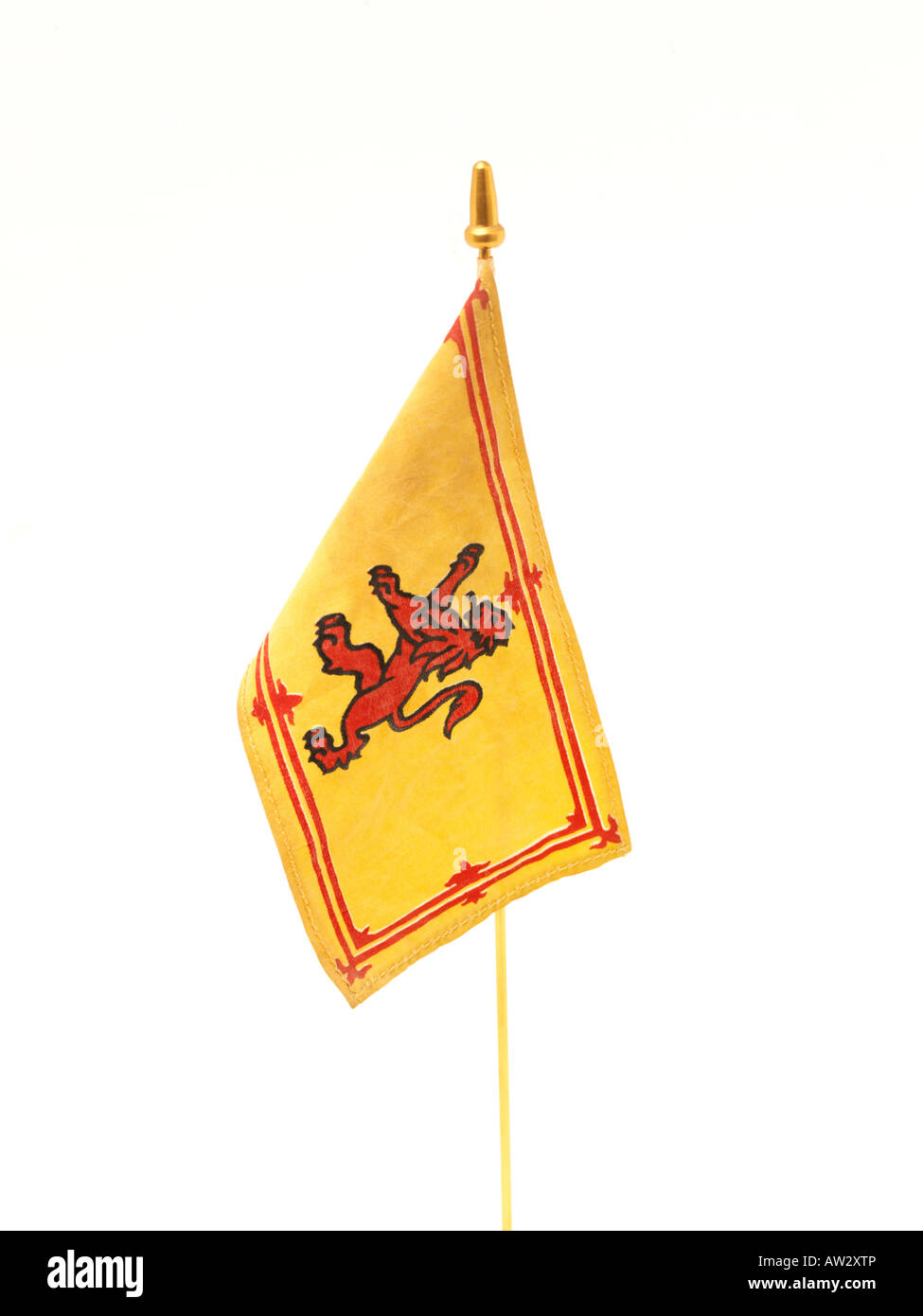 Lion Rampant on Royal Flag of Scotland Stock Photo - Alamy