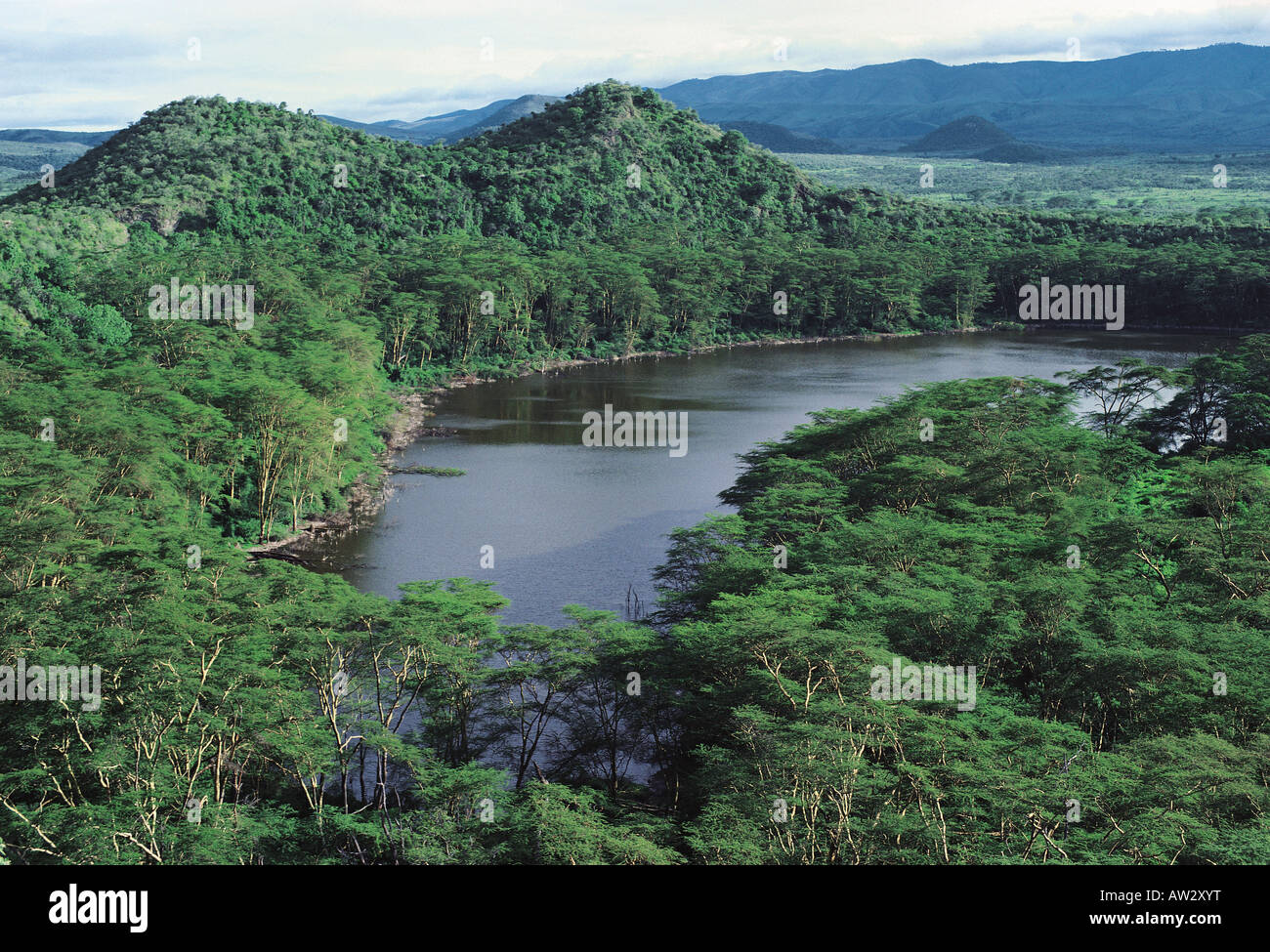 Sonachi Crater Lake near Lake Naivasha in the Rift Valley Kenya East ...