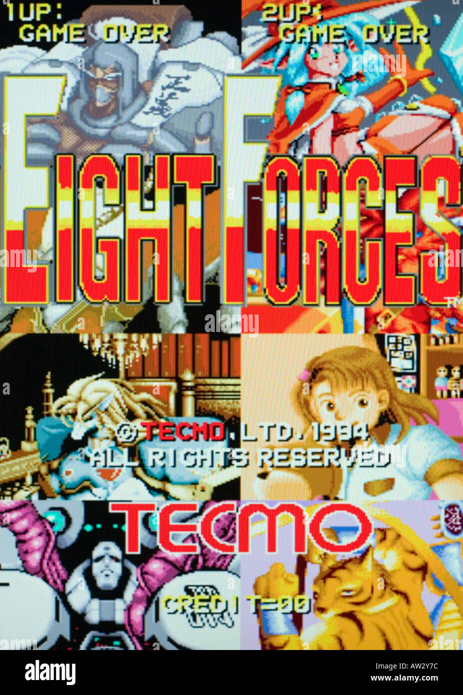 Eight Forces Tecmo 1994 Vintage arcade videogame screen shot ...