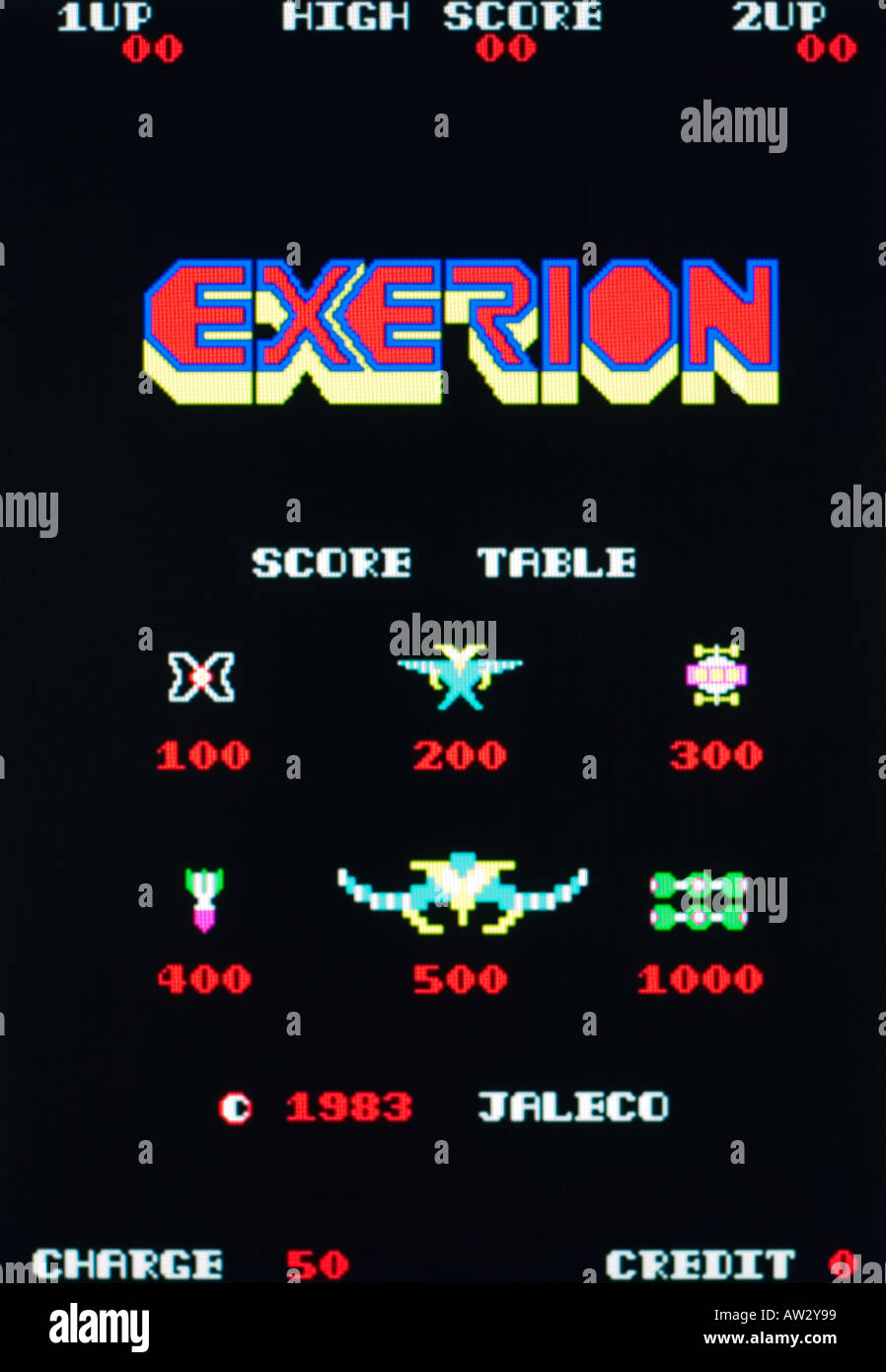 Exerion Jaleco 1983 Vintage arcade videogame screen shot - EDITORIAL ...