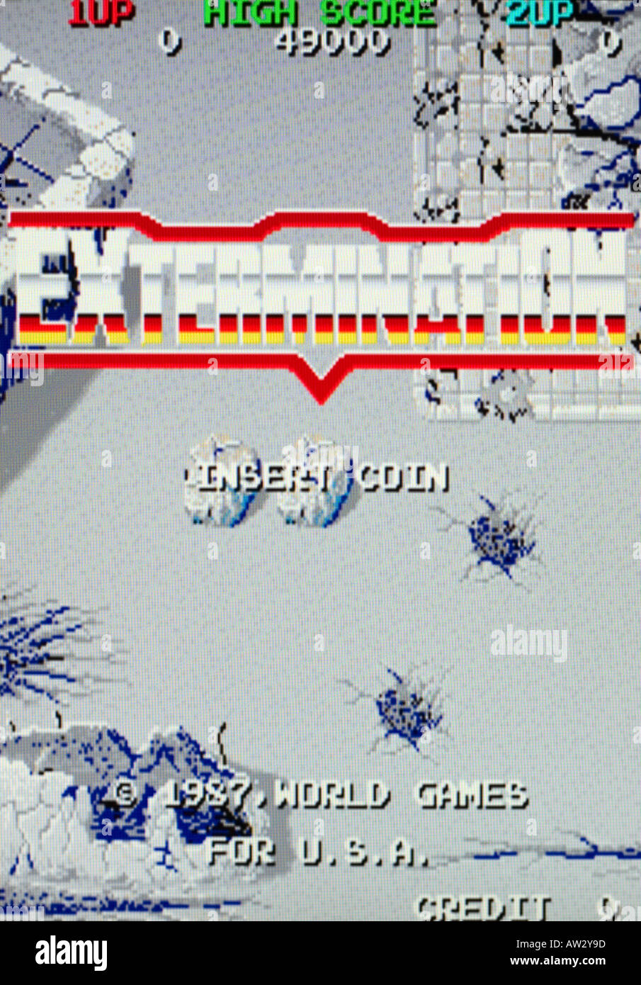 Extermination World Games 1987 Vintage arcade videogame screen shot ...