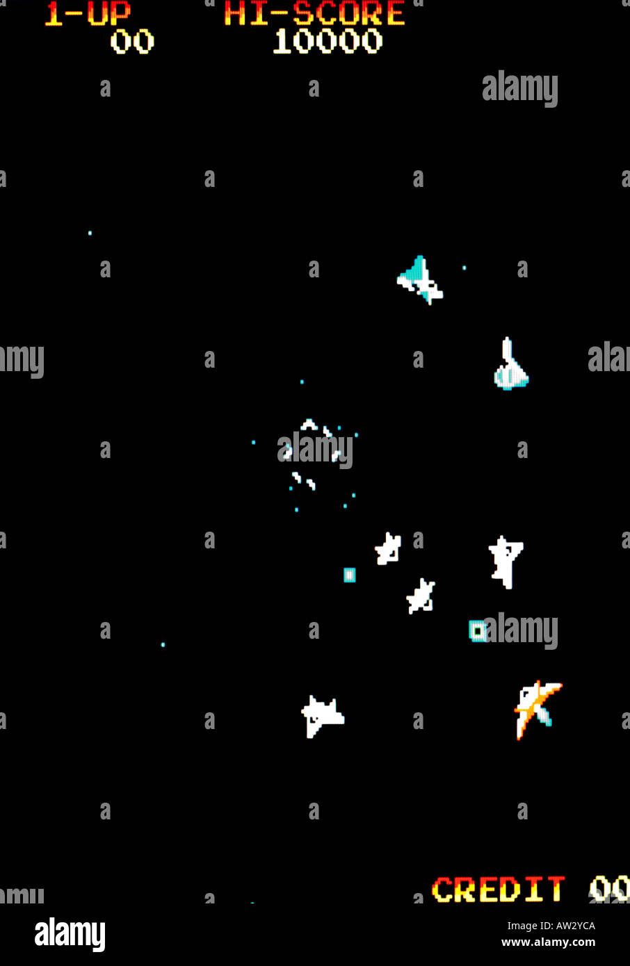 Gyruss Konami 1983 Vintage arcade videogame screen shot - EDITORIAL USE ...