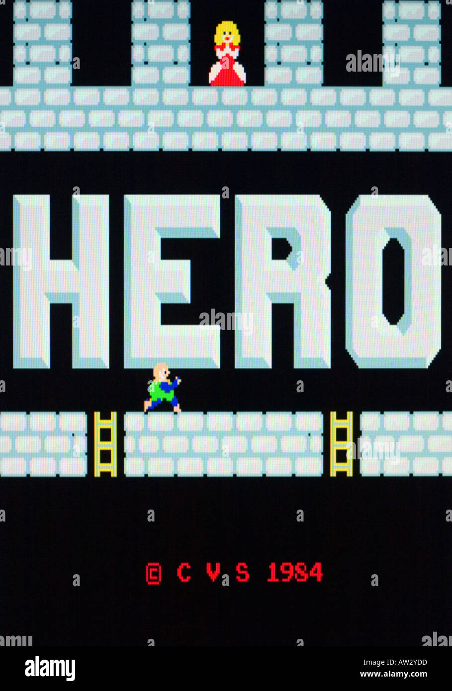 HERO C V S CVS 1984 Vintage arcade videogame screen shot - EDITORIAL ...