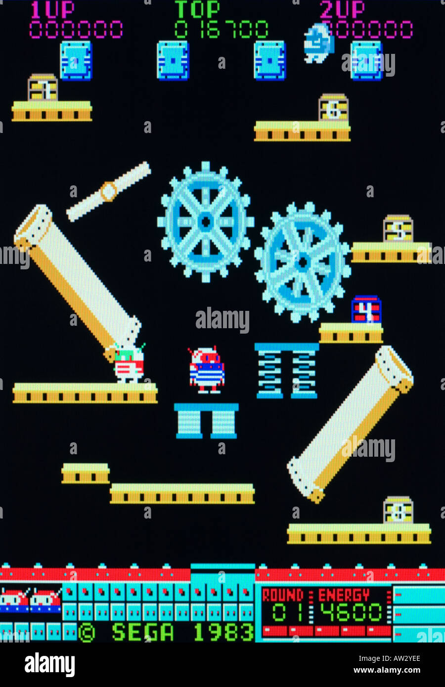 Hopper Robo Sega 1983 Vintage arcade videogame screen shot - EDITORIAL ...