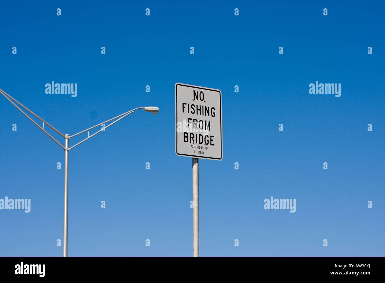 No fishing from Bridge sign Stock Photo - Alamy