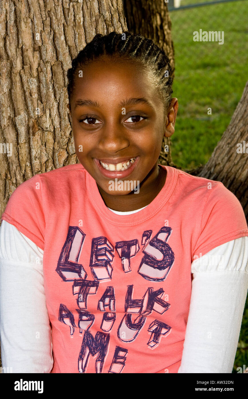Black Female Child Smiling and Laughing Stock Photo - Alamy