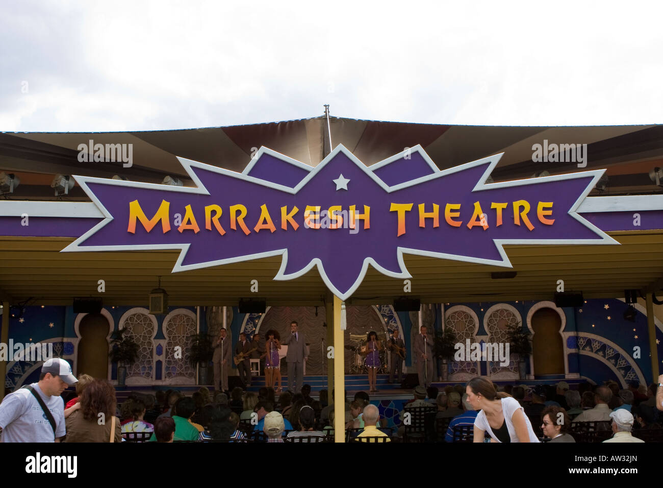 Amusement Park Theatre Production Sign Stock Photo - Alamy