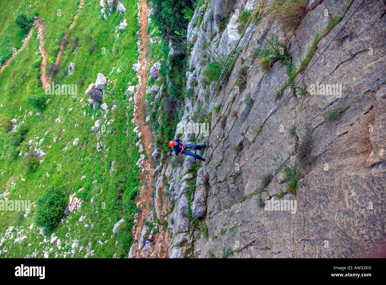 Rock climbing in Manara Cliff, Israel Stock Photo - Alamy