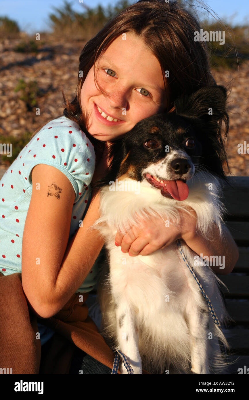 A girl and Her Dog Stock Photo - Alamy