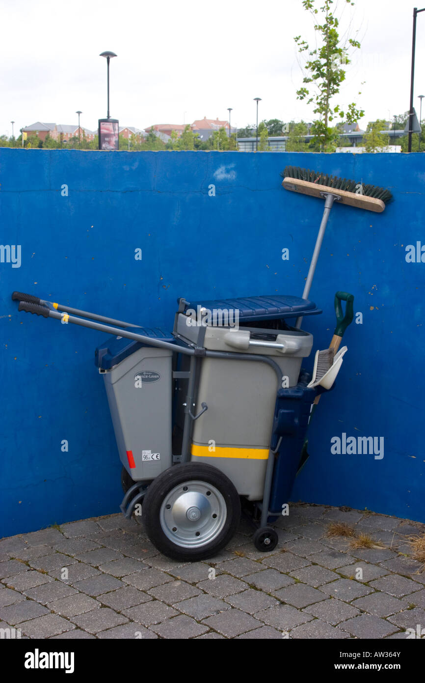 Road sweeper s cart Stock Photo - Alamy