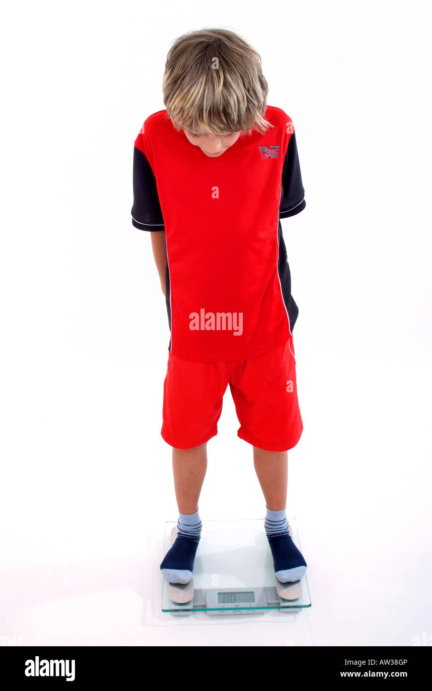 boy on scale Stock Photo - Alamy