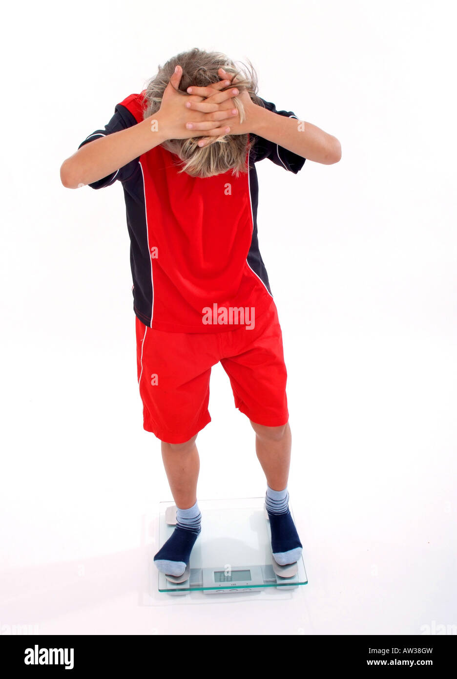 boy on scale Stock Photo - Alamy