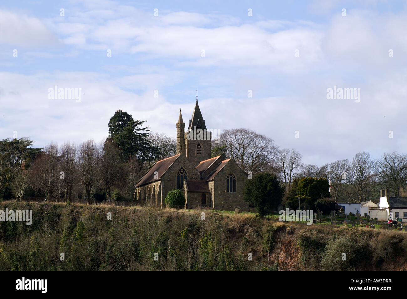 St Peters Church Newnham seen from Arlingham Gloucestershire England ...