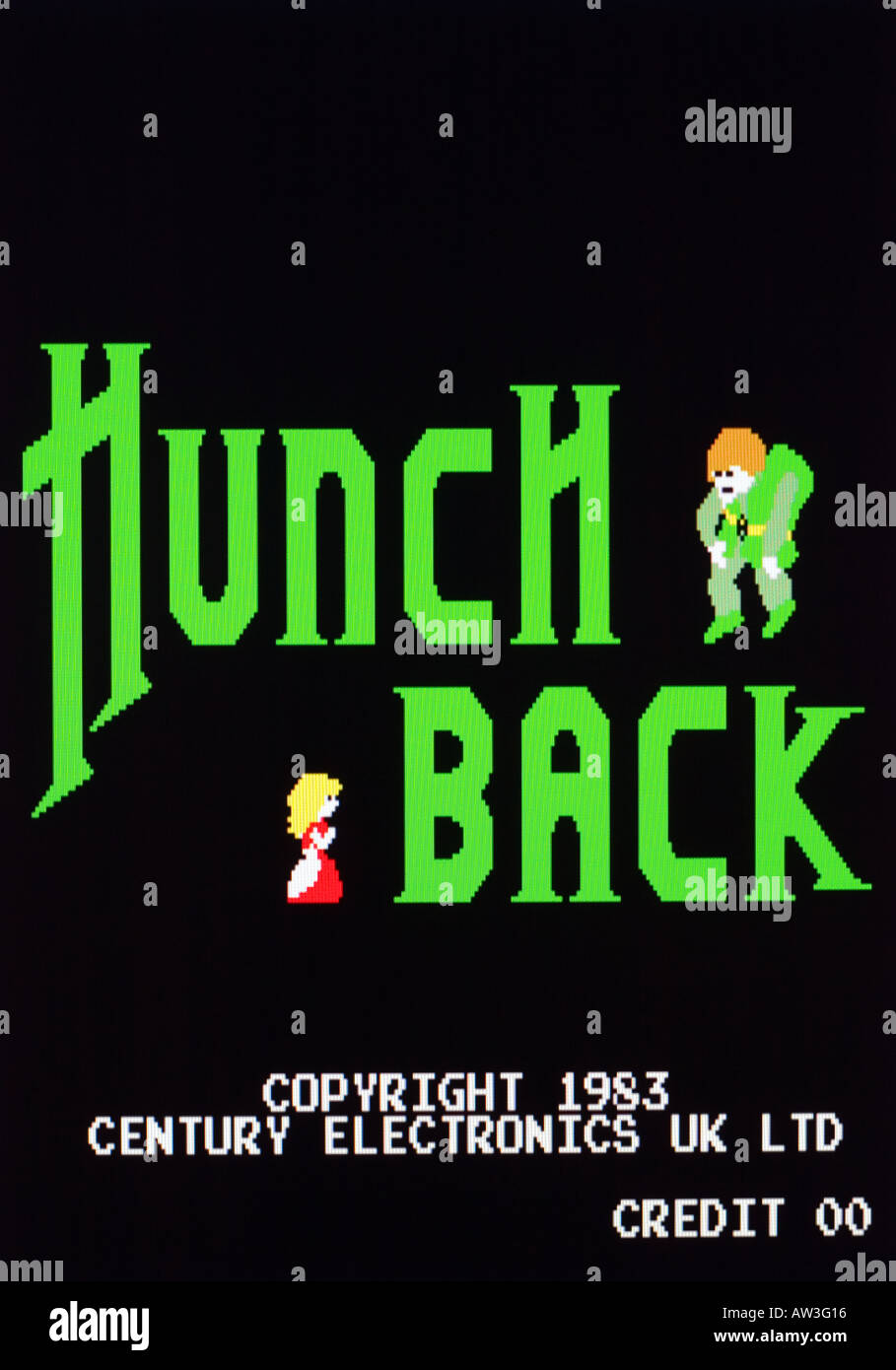 Hunchback Century Electronics UK Ltd 1983 Vintage arcade videogame screen shot - EDITORIAL USE ...