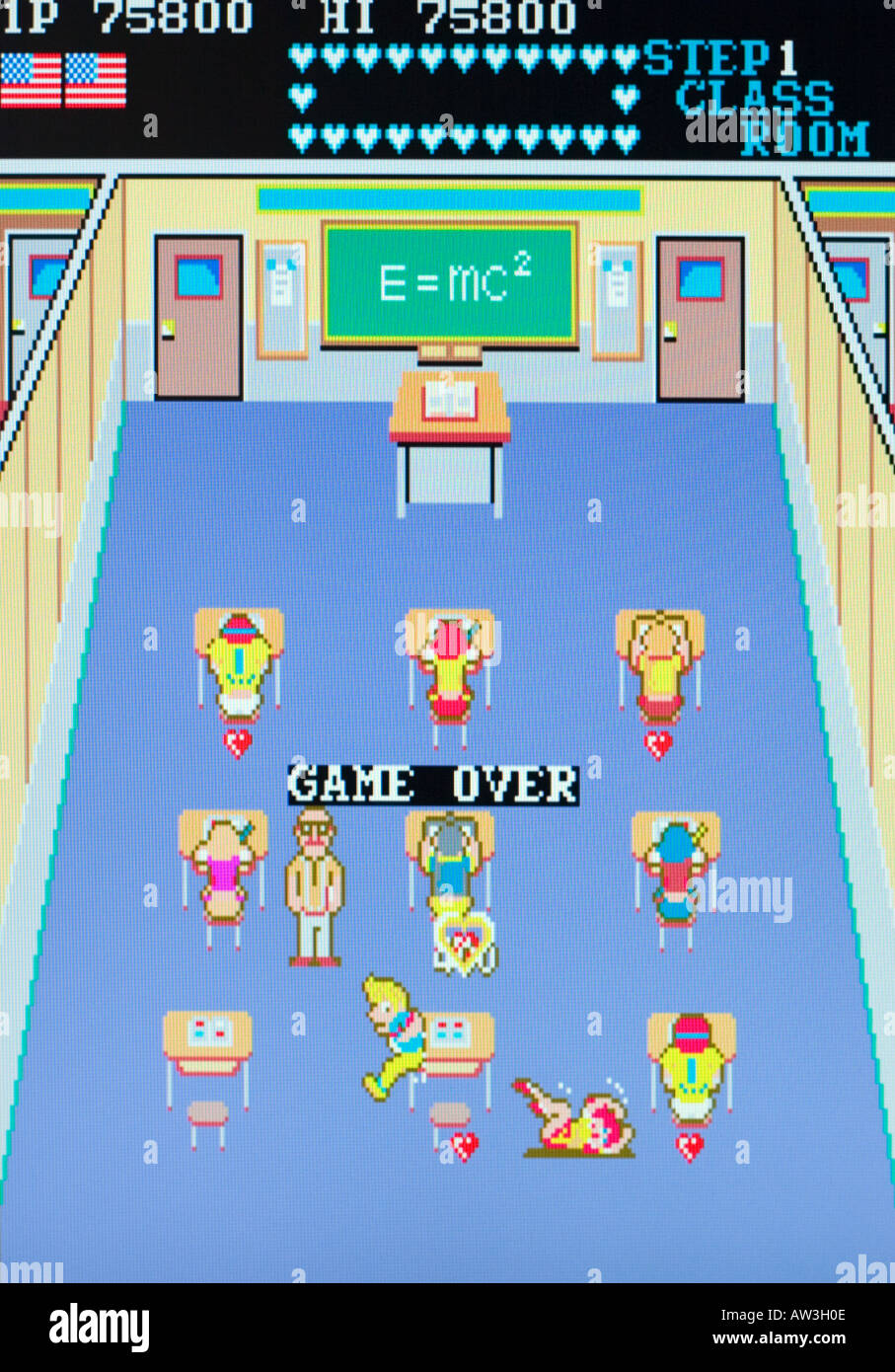 Mikie Konami 1984 Vintage arcade videogame screen shot - EDITORIAL USE ONLY Stock Photo - Alamy