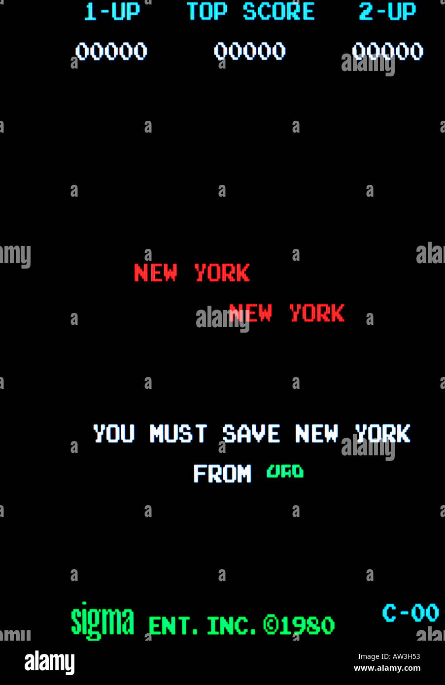 New York New York Sigma Ent Inc 1980 Vintage arcade videogame screen ...