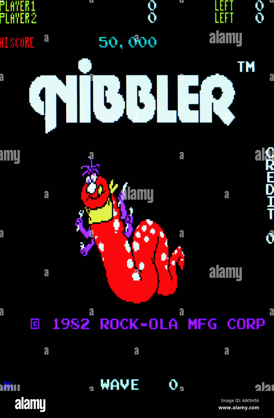 Nibbler Rock Ola Mfg Corp 1982 Vintage arcade videogame screen shot ...